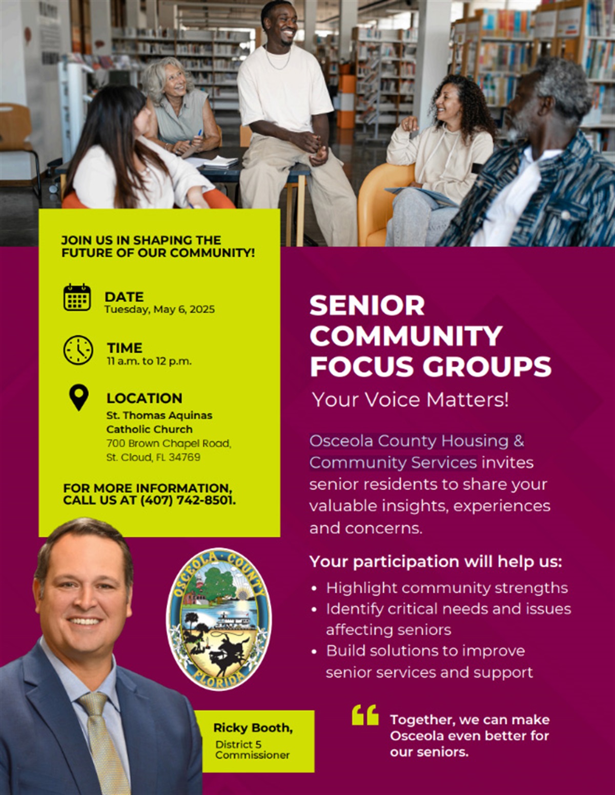 Commissioner Ricky Booth's 2025 Senior Community Focus Group - Osceola ...